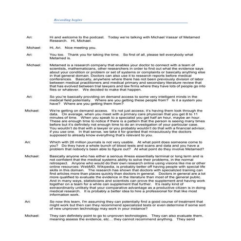 Michael Vassar Interview Pdf