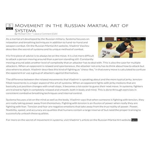 Top 10 Quotes from the Russian Martial Art of Systema | PPTX