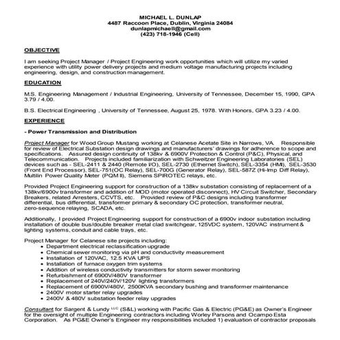 Michael Dunlap Resume - 2016 | DOCX