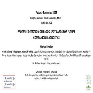 PROTEASE DETECTION ON BLOOD SPOT CARDS FOR FUTURE COMPANION DIAGNOSTICS ...