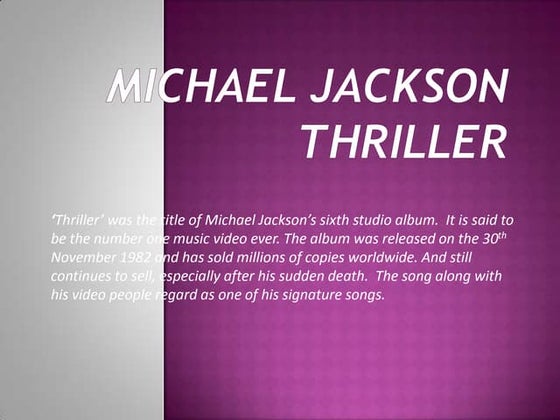 Michael Jackson 'Thriller' | PPTX