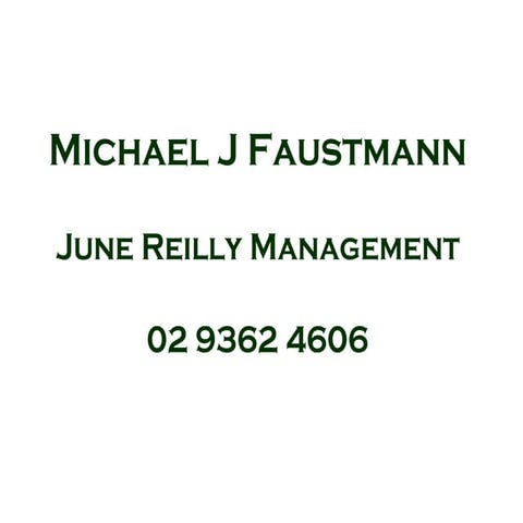 Michael J Faustmann | PPT