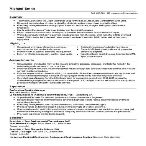 Michael l smith resume | DOCX