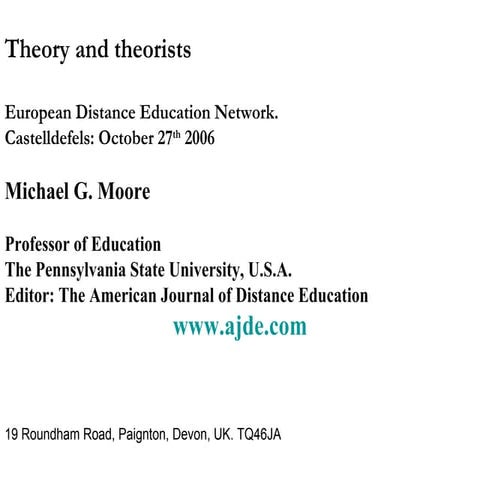 Michael Moore Distance Education | PPT