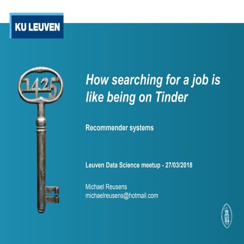 Recommender systems for job search - Michael Reusens | PPTX