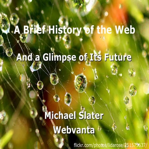 A Brief History of the Web, and a Glimpse of Its Future | PPT
