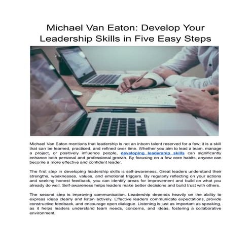 Michael Van Eaton_ Develop Your Leadership Skills in Five Easy Steps.pdf
