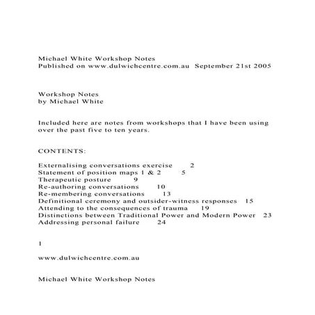 Michael White Workshop Notes Published on www.dulwichcentre..docx