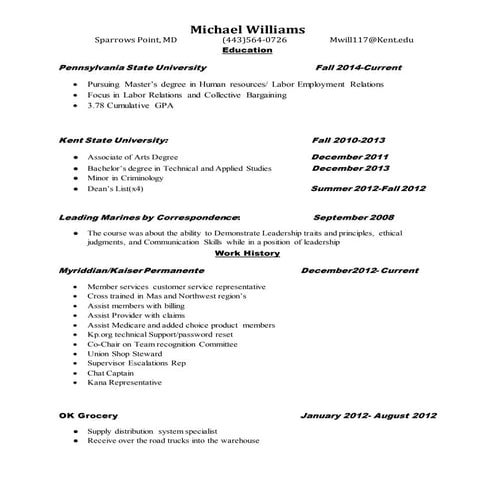 Michael williams resume | DOCX