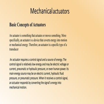 Michanical actuators | PPTX