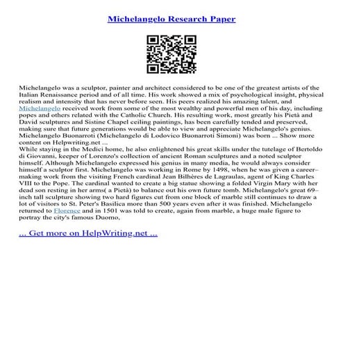 Michelangelo Research Paper | PDF
