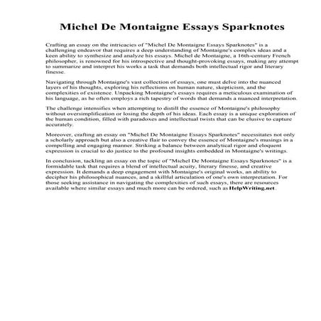 Michel De Montaigne Essays Summary.pdf