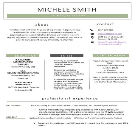 Michele smith resume it professional | DOCX