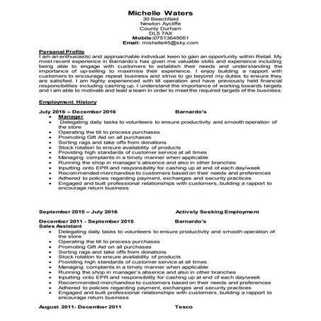 Michelle.waters cv | DOCX