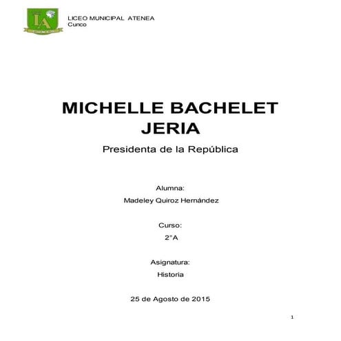 Biografía michelle bachelet | PPT