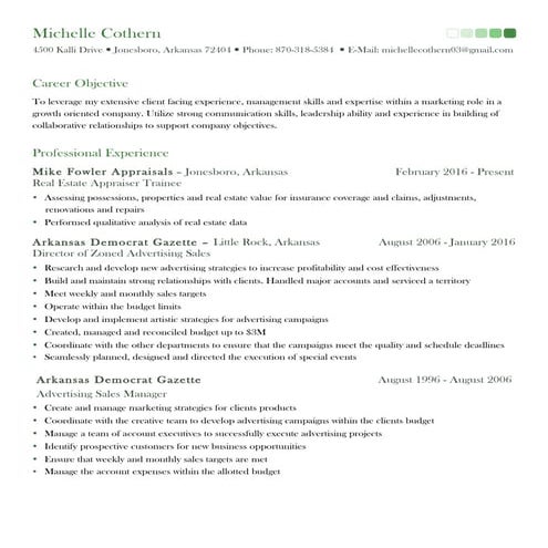 Michelle Cothern Resume | PDF
