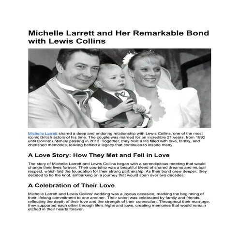 The Untold Story of Michelle Larrett and Lewis Collins' Family Life | DOCX