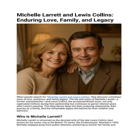 The Untold Story of Michelle Larrett and Lewis Collins' Family Life | DOCX