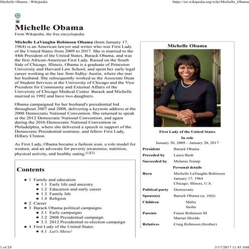 Michelle obama | PPTX