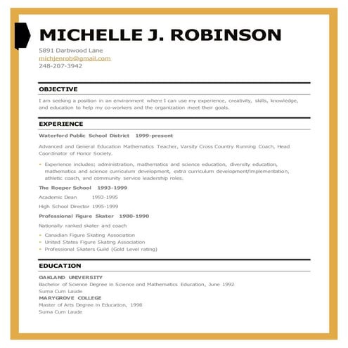 Michelle's resume 2016 | DOCX