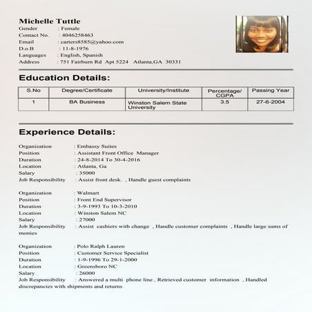 Michelle tuttle updated resume | PDF