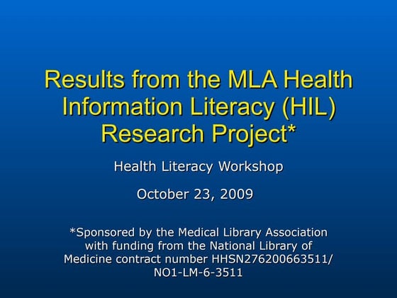 Functional Health Literacy in Adolescents | PPT