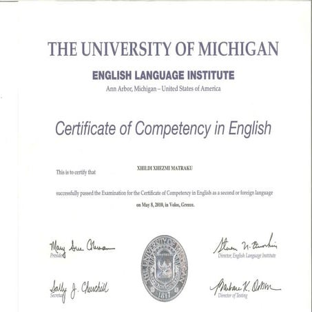 Michigan Certificate | PDF