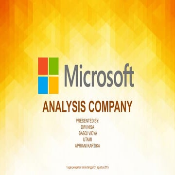 analisis perusahaan Micosoft / analysis microsoft company | PDF