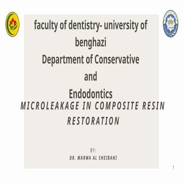 Microleakage In Resin Composite Restoration Pptx