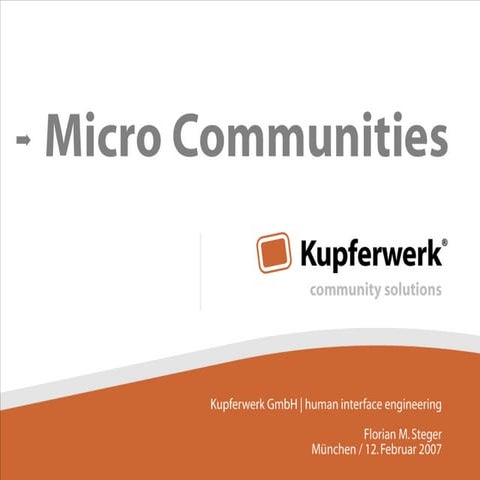 Micro Communities | PDF