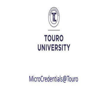 Touro Online Ed Summit 2022: Badges, Micro Credentials, and ...