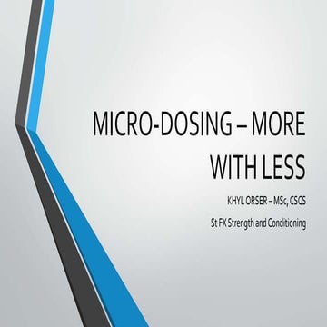 Micro dosing – more with less | PPTX
