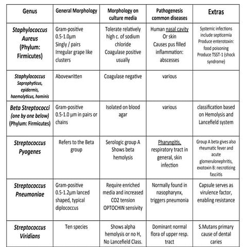Micro and Bacterial: Finals Summary Table | PDF