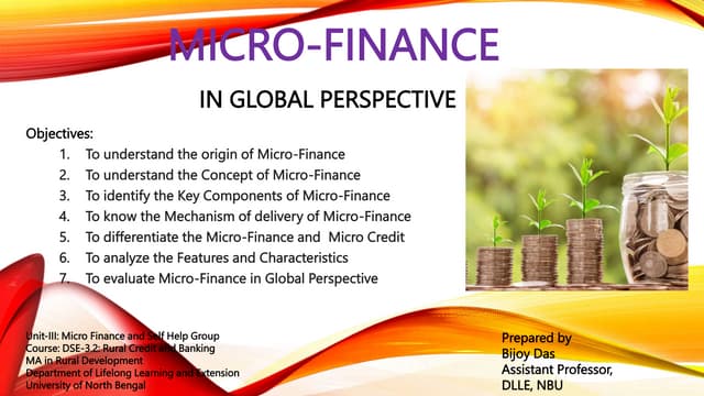 Swot analysis of micro finance | PPTX