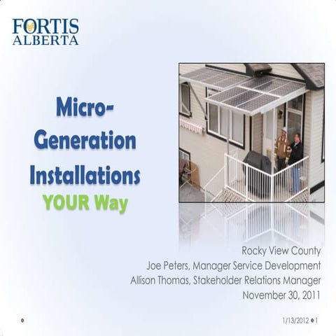 Micro-Generation Installations Your Way | PPT