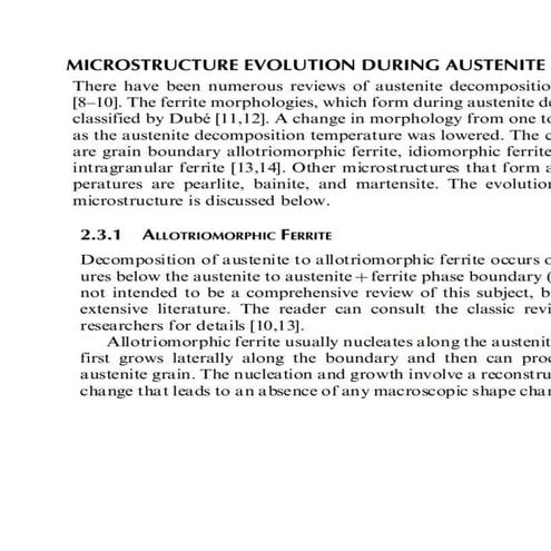 Micro Structural Evolution During Austenite Decomposition Docx