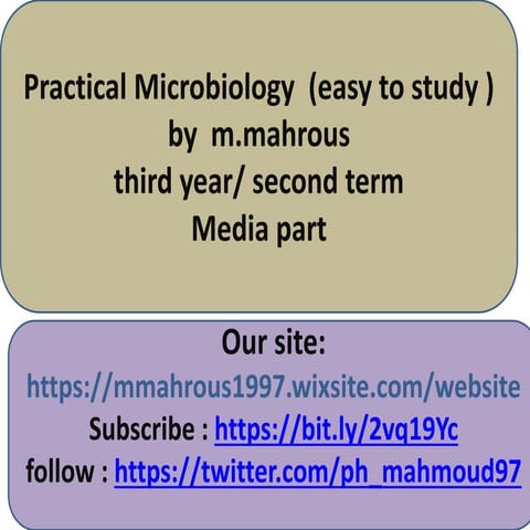 Practical Microbiology Media part | PDF