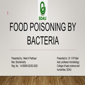 Food Poisoning By Bacteria | PPTX