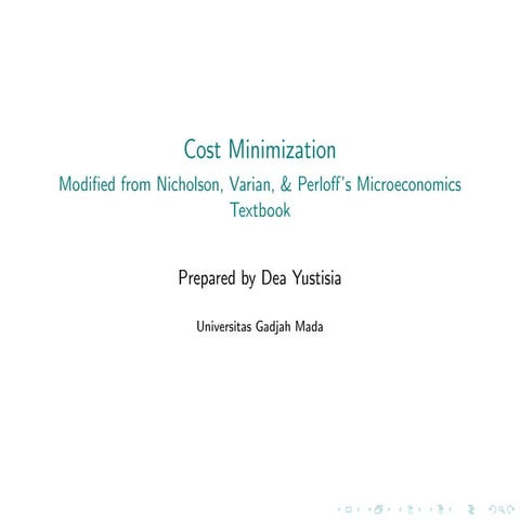 Cost minimization | PPTX