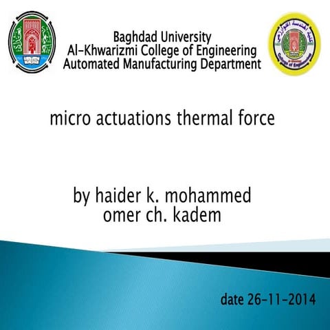 Microactuations thermal force | PPTX