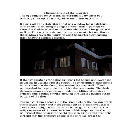 Micro analysis of the exorcist | DOCX