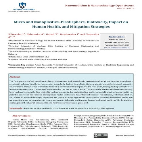Micro and Nanoplastics–Plastisphere, Biotoxicity, Impact on Human Health, and Mitigation ...