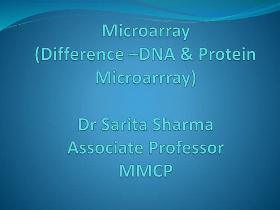 Dna Microarray Ppt Pptx Biological Sciences Science
