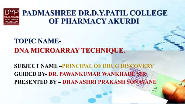 DNA microarray ppt | PPTX