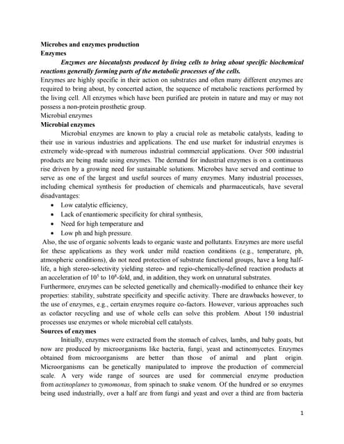 Industrial applications of enzymes | PPTX | Chemistry | Science