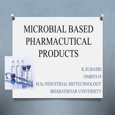 Microbial based pharmacutical products | PPTX