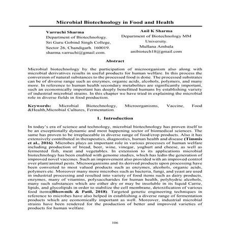 Microbial Biotechnology in Food and Health | PDF