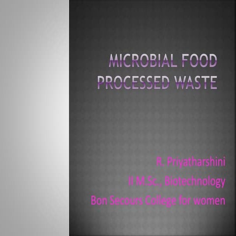 Microbial food processed waste | PPTX