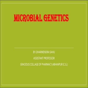 Microbial Genetics: Transformation, Transduction, Conjugation, Plasmids, Transposons | PPTX