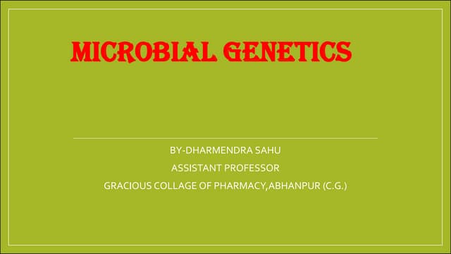 Genetic Recombinition in Bacteria | PPTX